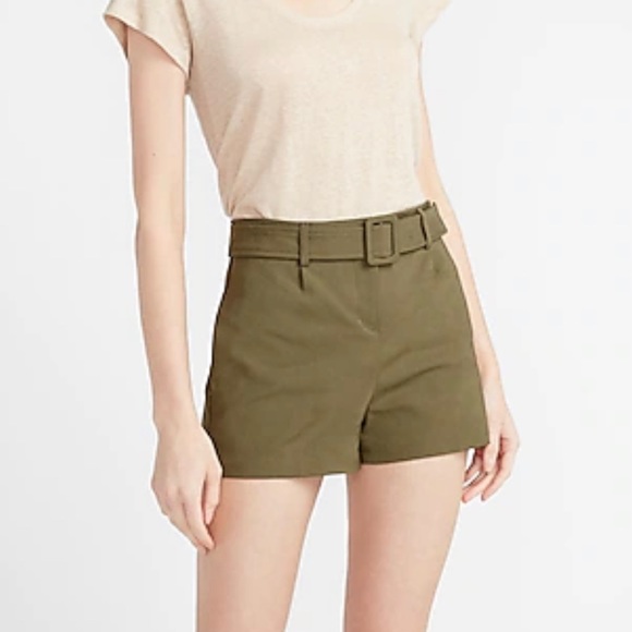 Express | Shorts | New Express High Rise Belted Tailored Shorts | Poshmark